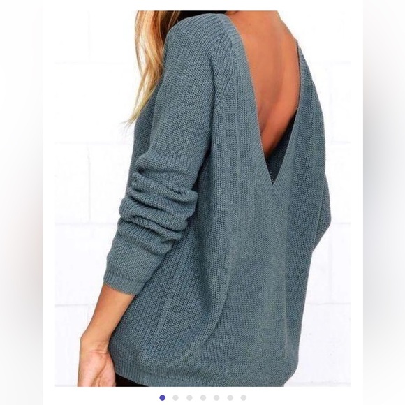 Lulus | Sweaters | Lulus Blue Low Back Sweater | Poshmark